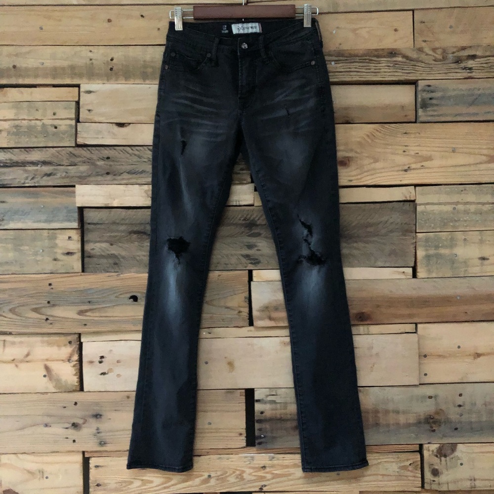 Departwest Trouper Black Distressed Jeans With Stretc… - Gem